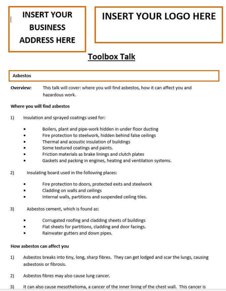 Asbestos Awareness Template – SoftWash UK Ltd
